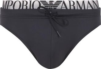 Emporio Armani Herren Badeslip schwarz unifarben