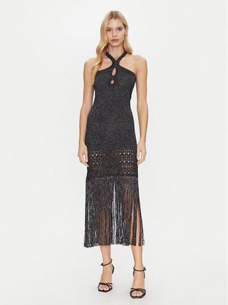 Simona Corsellini Strickkleid P25CPABO0401 Schwarz Slim Fit