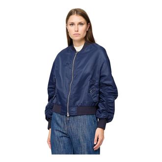 Ermanno Scervino Bomberjacke mit Spitze am R&uuml;cken - - Sweatshirts & Hoodies - Damen - Blau - XS
