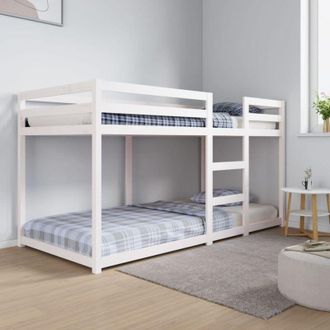 vidaXL Vidaxl - Lit superpos&eacute; sans matelas blanc 90x200 cm bois de pin massif