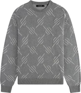 Daily Paper Clothing Homme, Sweatshirts et sweats &agrave; capuche, Gris, Taille: L Tevin Monogram Knit Sweater