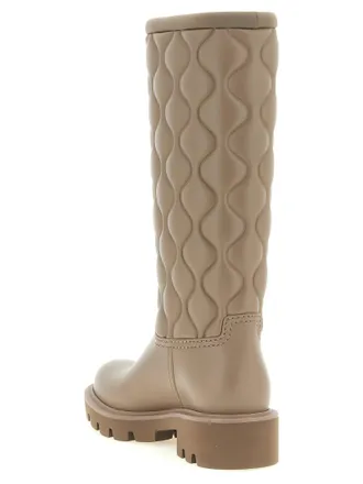 Moncler Kickstream High Rain Boot - Beige