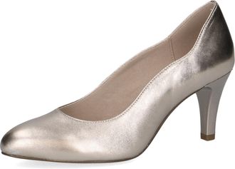 Caprice Damen Pumps aus Leder Spitz, Beige (Taupe Metallic), 37.5 EU