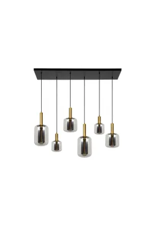 Lucide Hängeleuchte Joanet, Hellgrau, Glas, zylindrisch,zylindrisch, 41.5x218x132 cm, RoHS, Reach, höhenverstellbar, Lampen & Leuchten