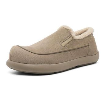 Generic NYSBH Mocassins en daim faits &agrave; la main pour homme - Chauds et d&eacute;contract&eacute;s - Chaussures de conduite plates &agrave; enfiler - Chaussures dhiver en peluche, 