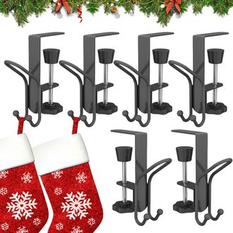 Generico Ganno Weihnachtsstrumpf - Weihnachtsstrumpf | Kranzhaken f&uuml;r die Vordert&uuml;r | 6 St&uuml;ck Kranzhaken f&uuml;r Kaminumhang f&uuml;r den Eingang von A