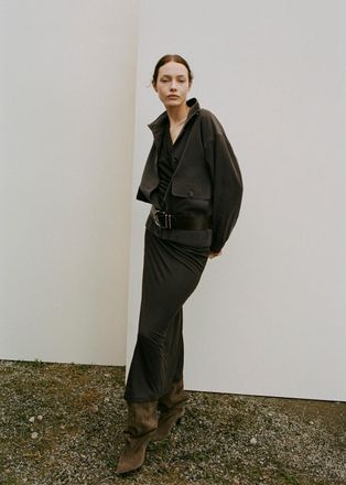 Mango Veste oversize poches chocolat - Femme - XS - MANGO