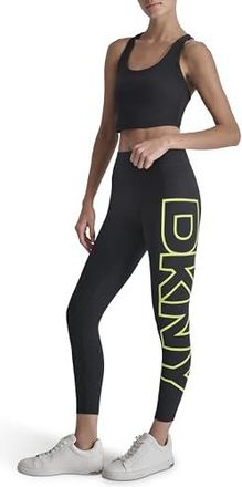 DKNY High Waist 7/8 Exploded Logo Tight Leggings, Zeste, XXS Femme