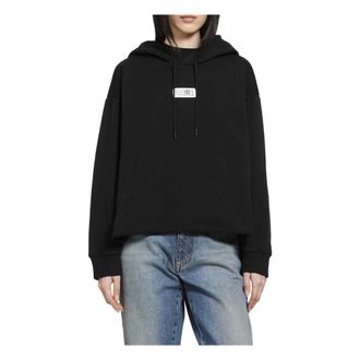 Maison Margiela Femme, Sweatshirts et sweats &agrave; capuche, Noir, Taille: 38 FR SweaT-shirt &agrave; capuche Signature Num&eacute;rique