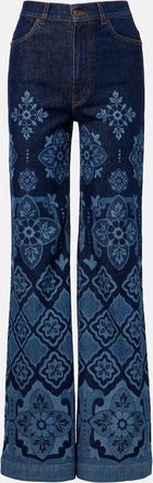 La DoubleJ Bedruckte High-Rise Flared Jeans Partenope