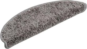 vidaXL Tapis descalier 15 pi&egrave;ces 56 x 17 x 3 cm Gris Demi-rond vidaXL