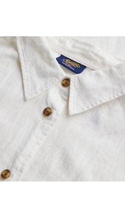 Superdry Longbluse CASUAL LINEN BOYFRIEND SHIRT OPTIC