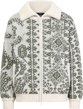 Ivko Rollkragenjacke mit Rei&szlig;verschluss, Ornamentmuster