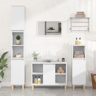 vidaXL Meuble d&eacute;vier blanc 80x33x60 cm bois ding&eacute;nierie