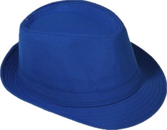 Miobo Strohhut Panama Fedora Trilby Gangster Hut Sonnenhut mit Stoffband Farbe:-Marine Gr:-58