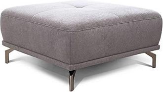 Cavadore XXL-Hocker Carly / Fu&szlig;bank f&uuml;rs Wohnzimmer / Polsterhocker passend zum Ecksofa Carly, 91 x 45 x 91, Webstoff hellgrau