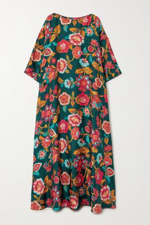 La DoubleJ Muumuu Maxikleid Aus Seiden-twill Mit Blumenprint - Mehrfarbig