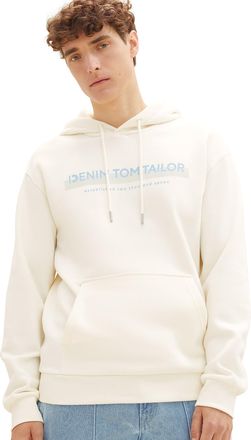Tom Tailor Herren 1038755 Hoodie Sweatshirt mit Logo-Print, 10338-Soft Light Beige, XXL