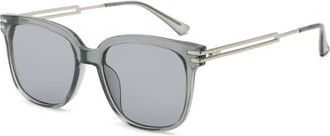 Generic Lunettes De Soleil Tendance &Agrave; Monture M&eacute;tallique Large For Hommes, Femmes, Conduite, Photographie De Rue, Vacances(Gray)