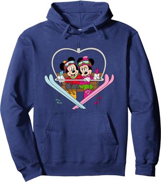 Disney Mickey and Minnie Mouse Heart Shaped Ski Lift Pullover Hoodie