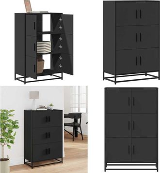 vidaXL Highboard Schwarz 68x35x106,5 cm Holzwerkstoff und Metall - Vidaxl