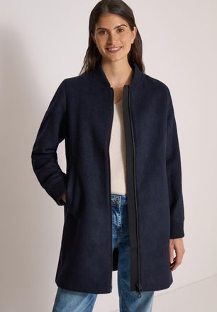 Cecil Wollmantel CECIL, Damen, Gr. XXL (46), blau (schwarz navy blau), Stoff, Oberstoff: 72% Polyester, 25% Wolle, 3% Polyacryl. Futter: 100% Polyester, uni