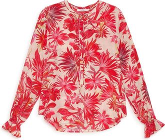 Maliparmi Maliparmi, Femme, Blouses et Chemises, Rouge, Taille: 40 FR Botanical Jungle Shirt