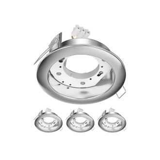 LEDs Com 4 St&uuml;ck Deckeneinbauleuchte ZOBE II, edelstahl matt, rund, 107mm &Oslash;, 1x GX53 max. 25W
