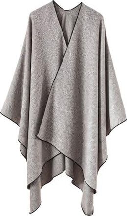 Generic Poncho Femme Hiver Chaud Chale Femme Hiver Chaud Cape Femme Effet enveloppant Ch&acirc;le Imprim&eacute; Doux Cardigan Double &Eacute;paisseur Tr&egrave;s
