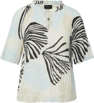 s.Oliver Black Label Plisseebluse leicht ausgestellte 3/4-&Auml;rmel, mit Schleife am Ausschnitt