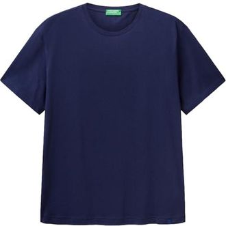 Benetton T- Shirt 3p7xu1058, Bleu, Medium Homme