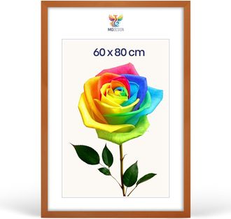 MG Design Bilderrahmen 60 x 80 cm - Posterrahmen mit Lackiertes Holzrahmen (Echtholz) und bruchsicherem Acrylglas, Hoch & Quer mit verst&auml;rkter Wandaufh&auml;ngung