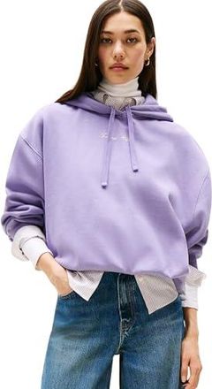 Tommy Hilfiger Sweat &agrave; Capuche Femme Classic Script Fleece avec Capuche, Violet (Lavender Ash), L