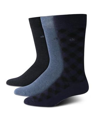 Calvin Klein Casual Flat Knit Cotton Mens Crew Socks 2 pack, Chaussette classique Pour des hommes, Navy, 43/46