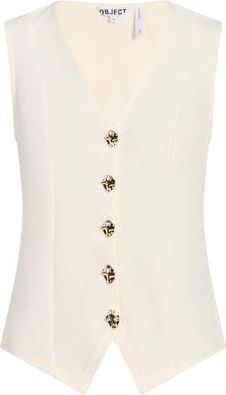 Object Gilet col V sans manches en coton m&eacute;lang&eacute;