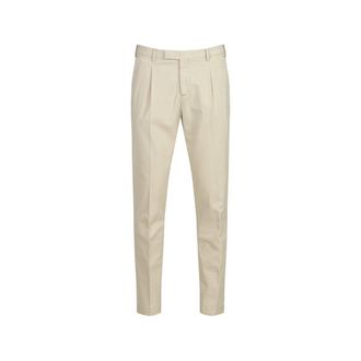PT01 Pantalon slim &agrave; plis en coton
