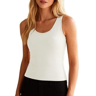 Alexis Leroy D&eacute;bardeur Femme Bretelles Larges Caraco Tops Basique Casual sans Manches Blanc XXL