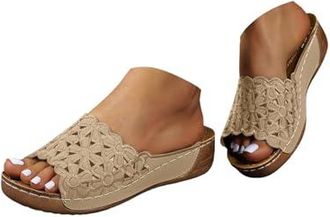 Generic Pantoufles d&eacute;t&eacute; pour femme avec noeud ouvert - Sandales plates antid&eacute;rapantes pour la douche, la plage, la piscine - Confortables et respirantes - Ave