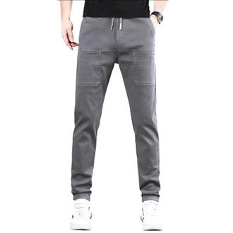 Generic Pantalon multi - Pantalon cargo hautement extensible multi-poches durable, imperm&eacute;able, confortable, respirant et l&eacute;ger, gris clair, 5XL