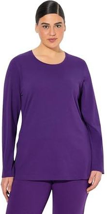 Ulla Popken Langarm Shirt À Manches Longues, Violet Intense, 60-62 Femme