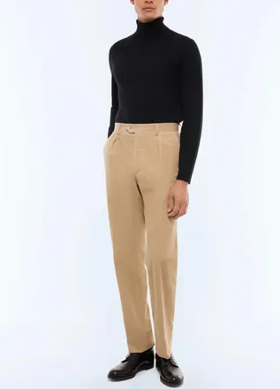 Fursac Pantalon droit &agrave; pli en velours c&ocirc;tel&eacute; - Taille 36 - Homme