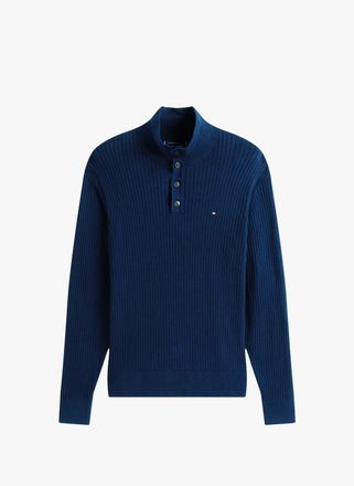 Tommy Hilfiger Pull col boutonn&eacute; en coton et cachemire