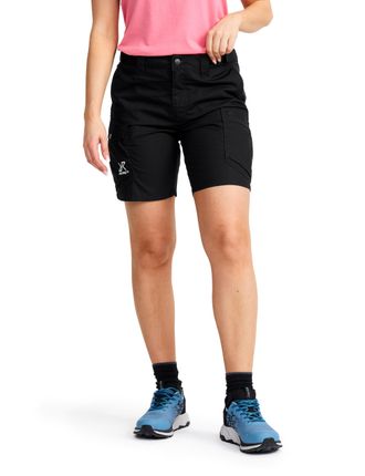 RevolutionRace Rambler Lightweight Pro Shorts für Damen, Leichte Kurze Hose und Wandershorts für Damen, Black, XXL