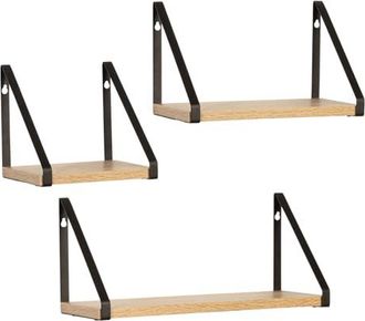 IDMarket Lot de 3 &eacute;tag&egrave;res murales Detroit Design Industriel