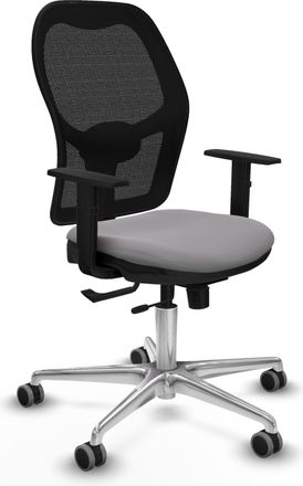 Piqueras y Crespo Grauer B&uuml;rostuhl mit 1D-Armlehnen, h&ouml;henverstellbare Lendenwirbelst&uuml;tze, ausgestattet mit Syncro/Traslack und eingespritztem Schaum. Mit Rollen von 65