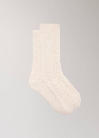 Mango Chaussettes maille &eacute;paisse torsad&eacute;e &eacute;cru - Femme - Taille unique - MANGO