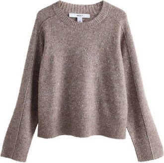 Next Rundhalspullover Gemusterter Strickpullover mit Rundhalsausschnitt (1-tlg)