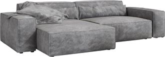DELIFE Eckcouch Sirpio XL Mikrofaser Taupe 270x170 cm Recamiere variabel