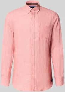 Christian Berg Slim Fit Leinenhemd mit Brusttasche