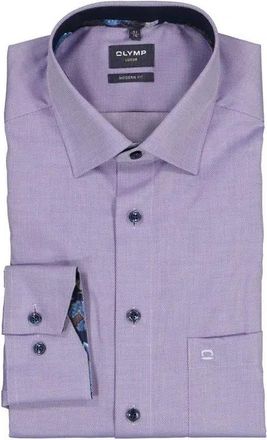 Olymp Herren Hemd violett meliert
